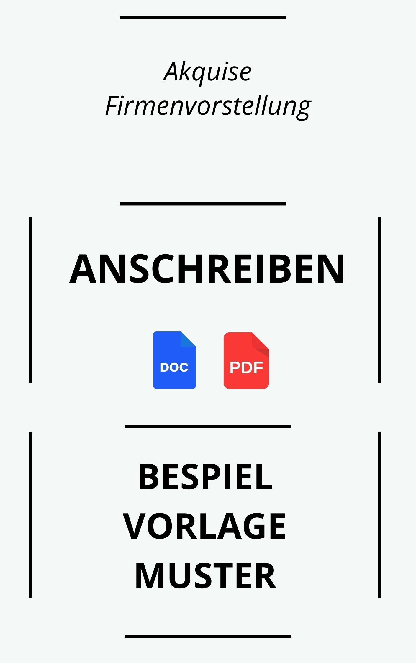 Akquise Firmenvorstellung Anschreiben - Muster und Vorlage