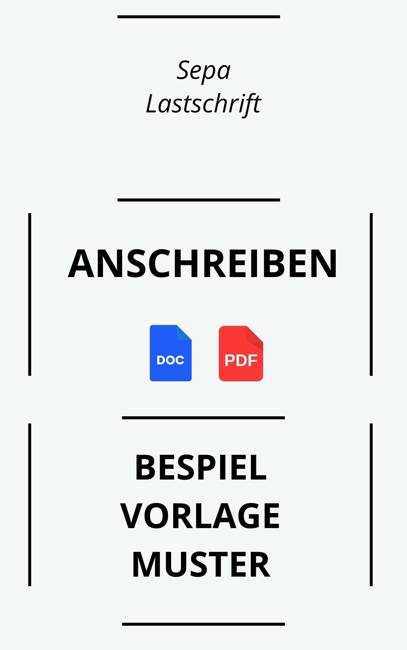 Sepa Lastschrift Anschreiben - Vorlage und Muster