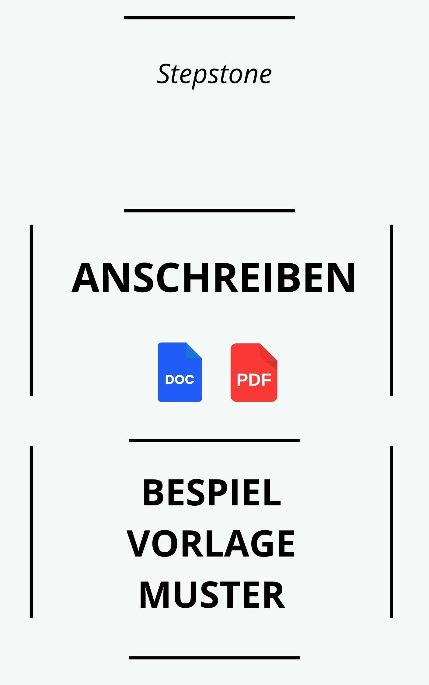 Stepstone Anschreiben - Vorlage und Muster